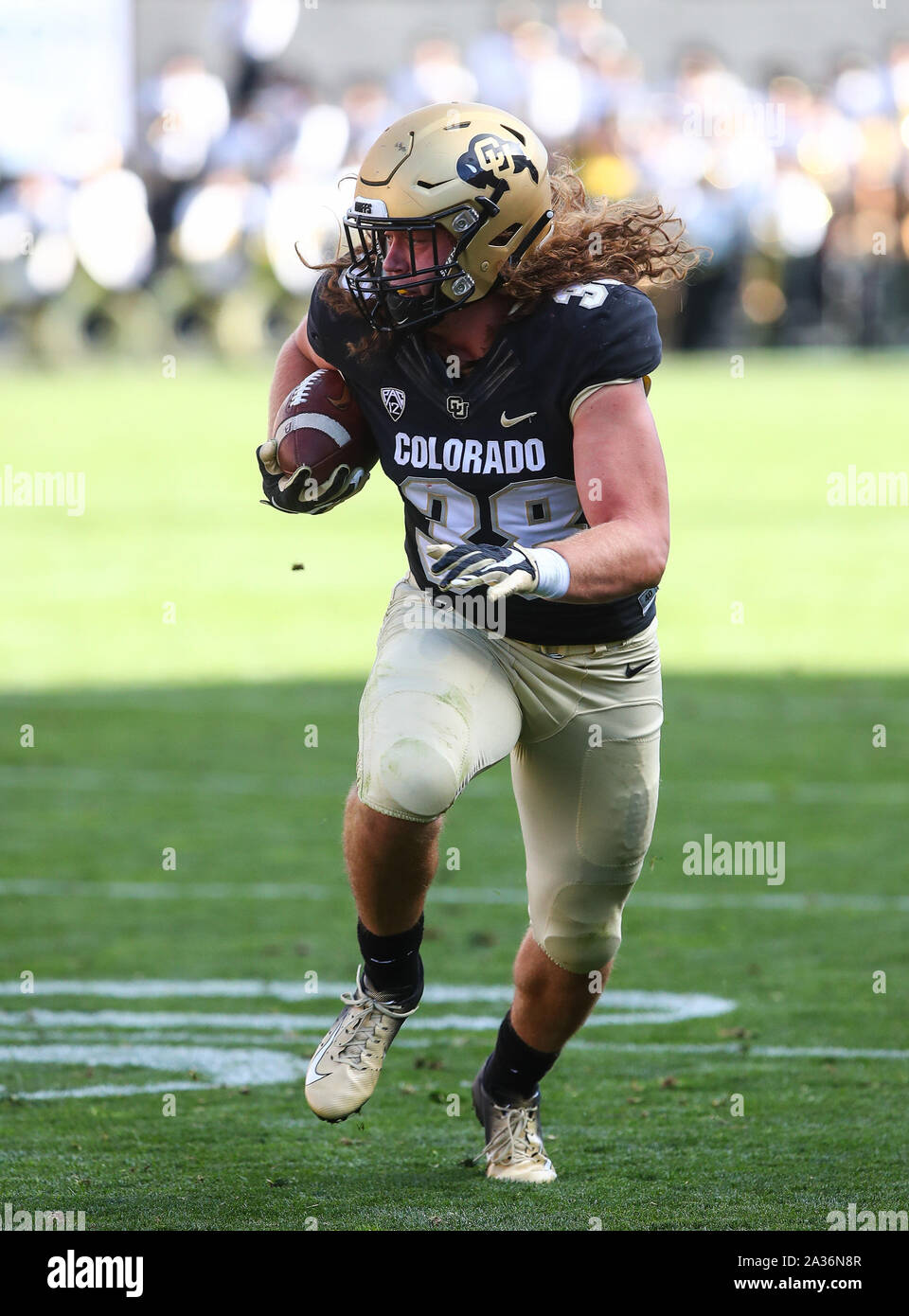 Boulder, CO, USA. 5th Oct, 2019. Colorado Buffaloes tight end Brady ...
