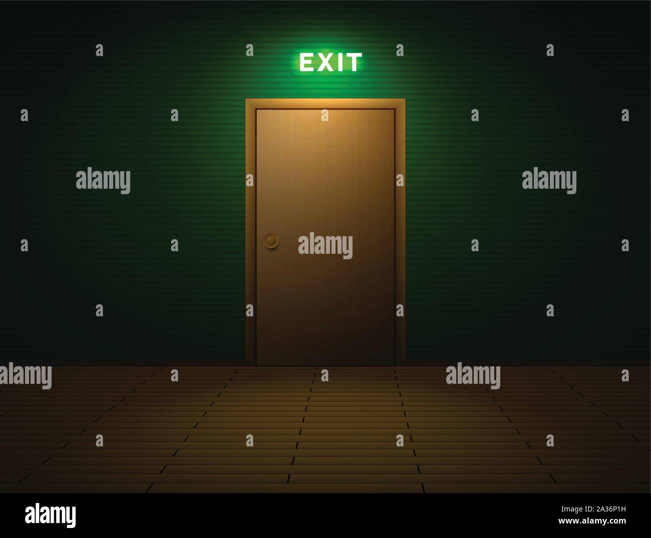 Exit sign dark movie theater Stock Vector Images - Alamy