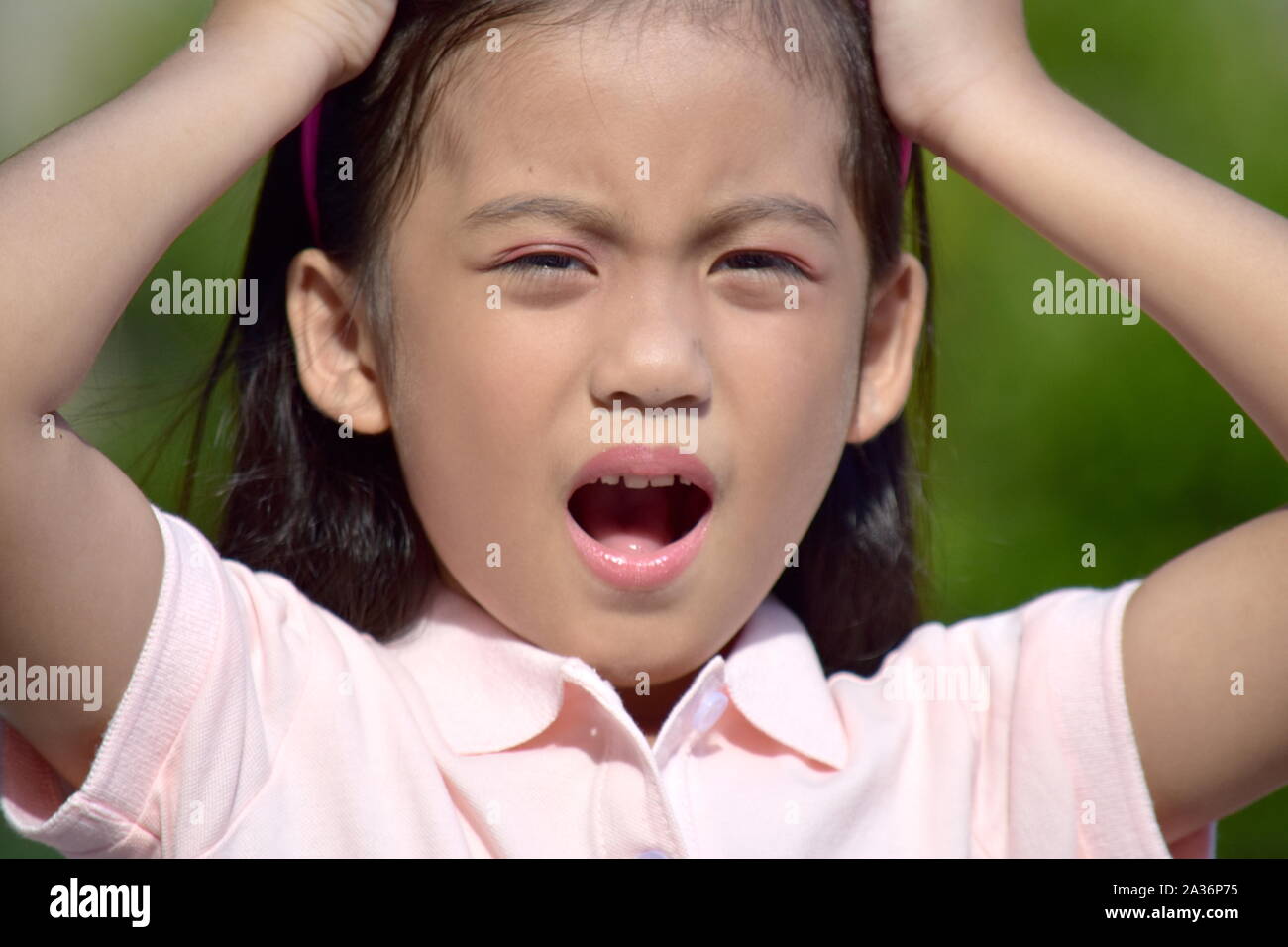 An A Stressed Female Tween Stock Photo - Alamy