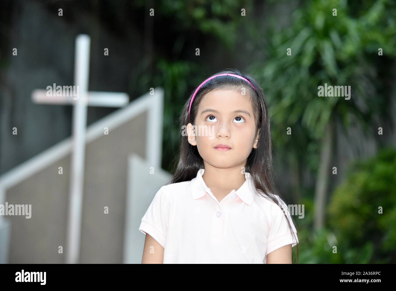 A Female And Apathy At Church Stock Photo - Alamy
