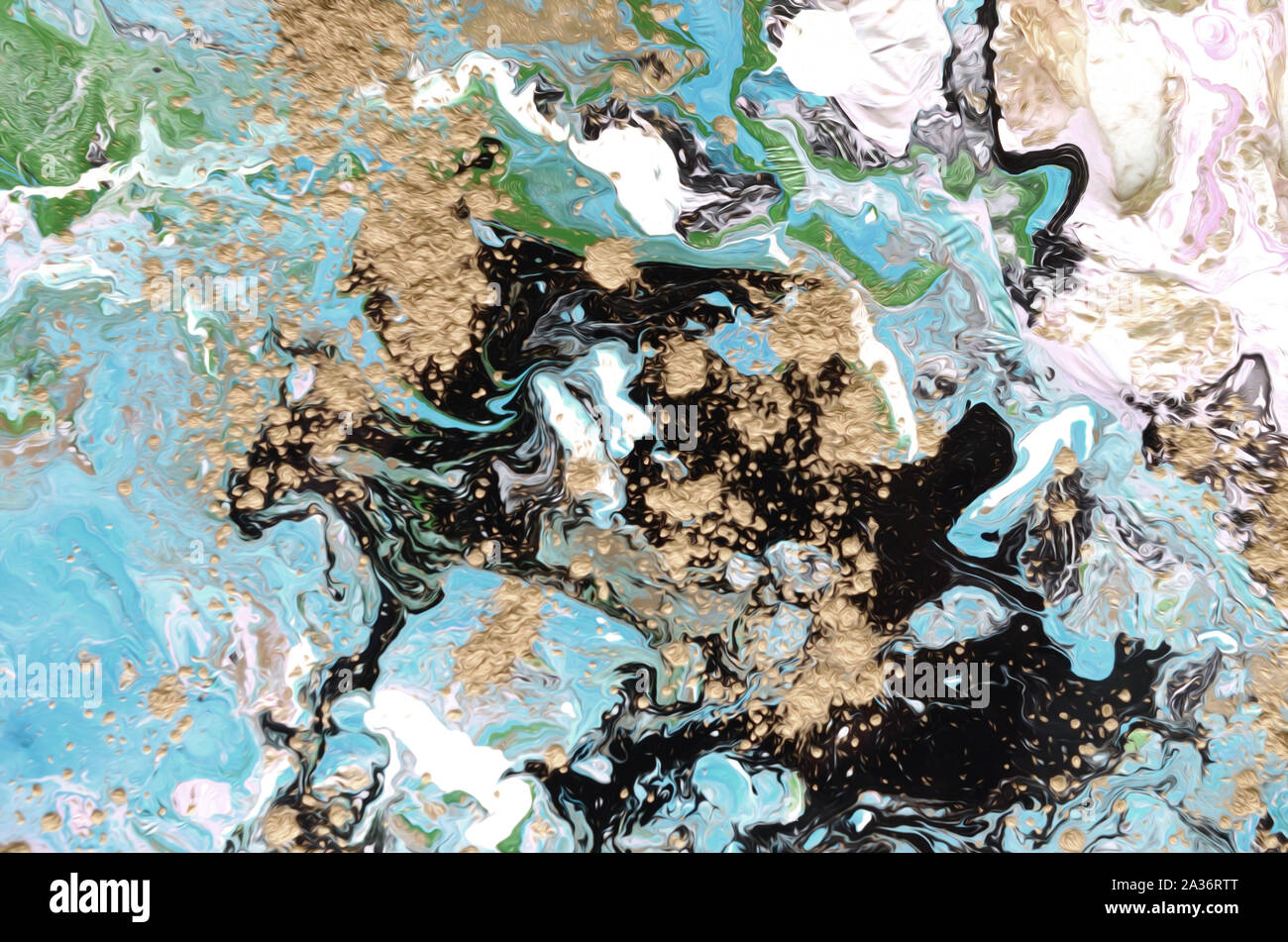 Handmade marble effect with acrylic paint Stock Photo - Alamy