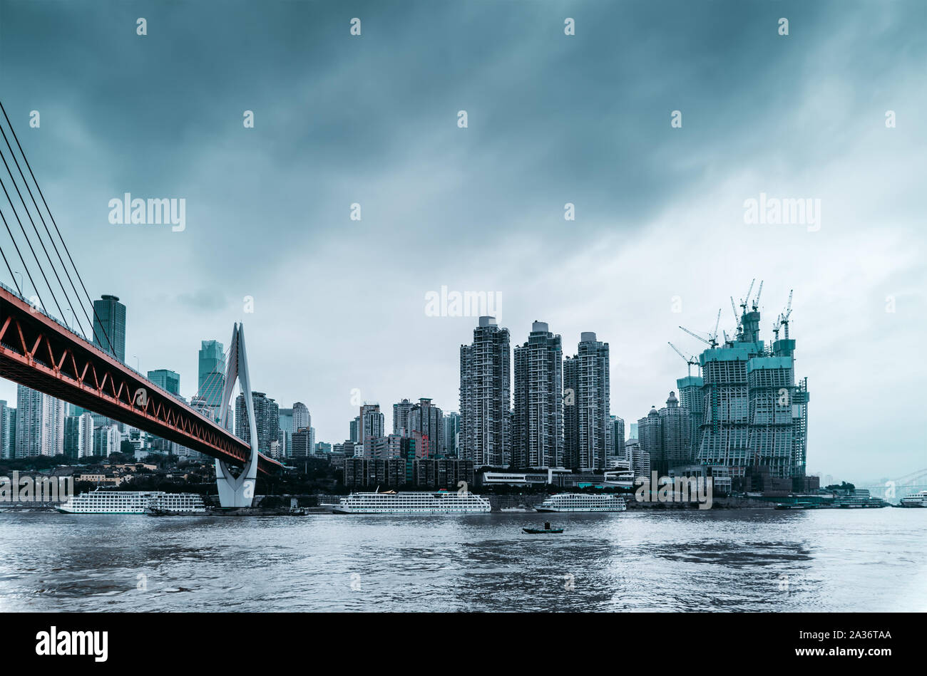 Chongqing city skyline, modern bridges and skyscrapers Stock Photo - Alamy