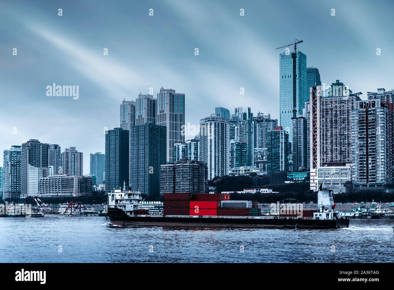 Chongqing city skyline, Yangtze River and skyscrapers Stock Photo - Alamy