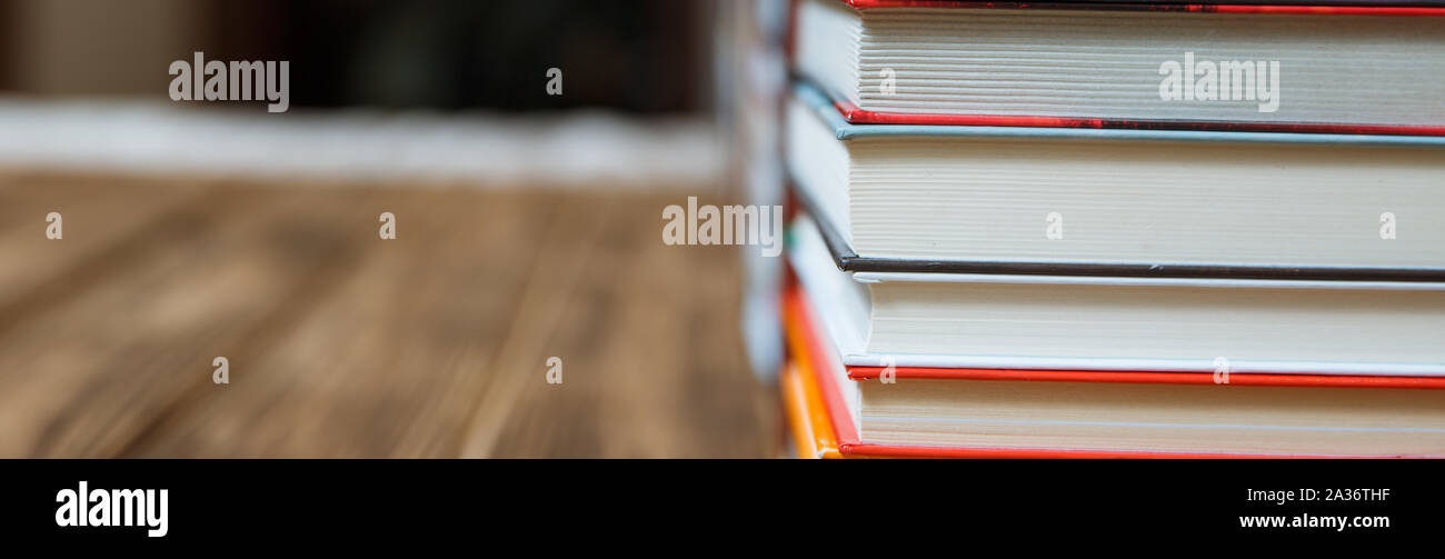 Books stack texture and background Stock Photo - Alamy