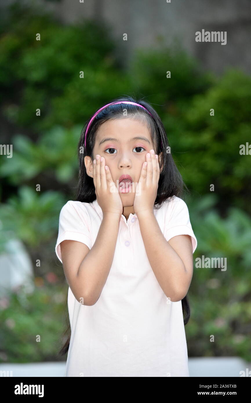 An A Shocked Female Tween Stock Photo - Alamy