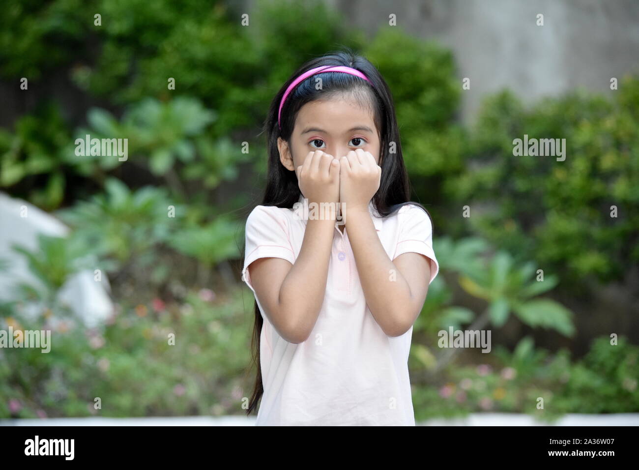 A Girl Child Afraid Stock Photo - Alamy