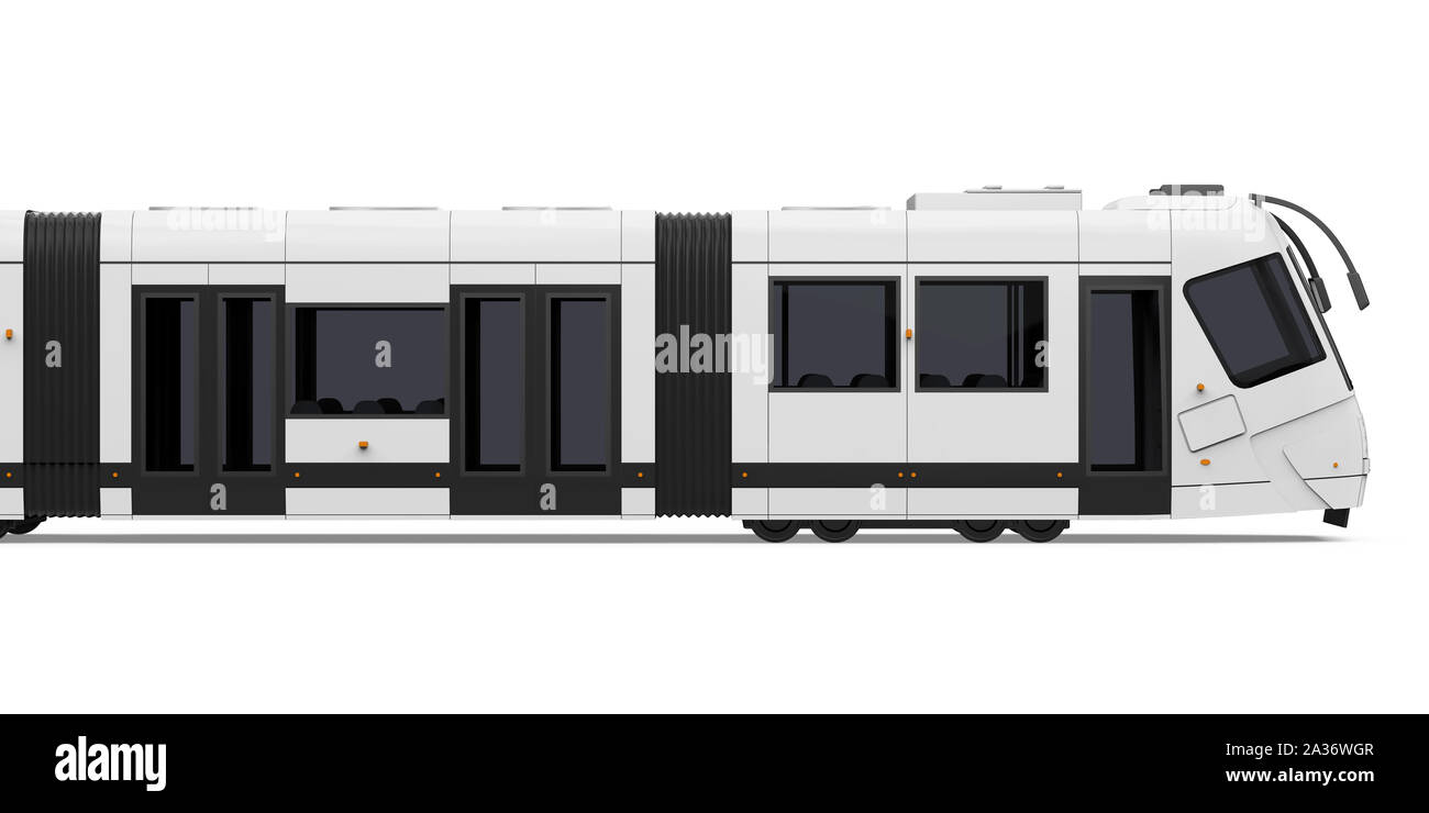 Modern Tram Isolated Stock Photo - Alamy