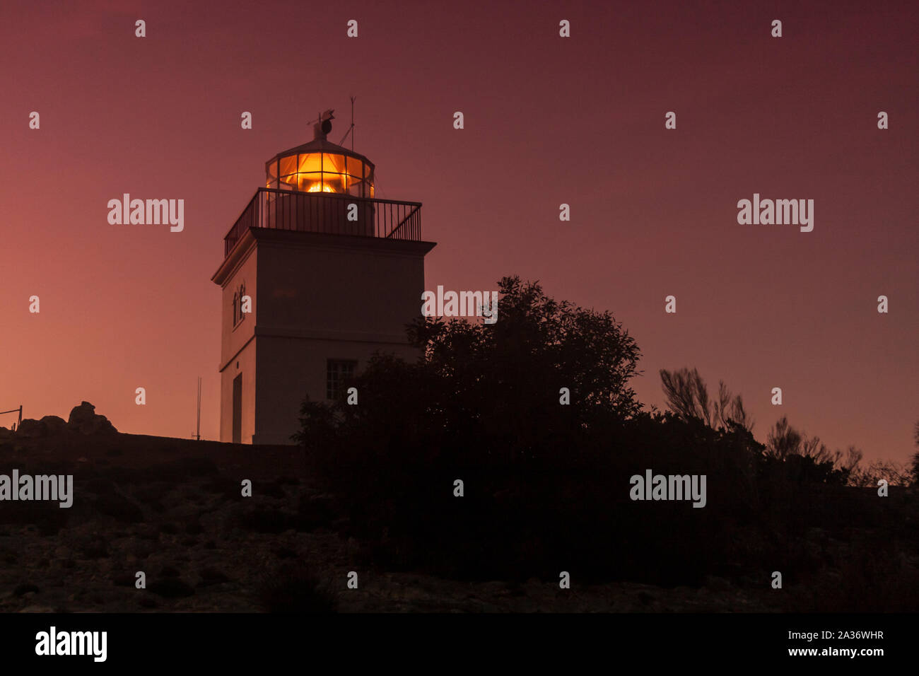 Cape Borda Lighthouse at sunset. Kangaroo Island, South Australia (SA ...