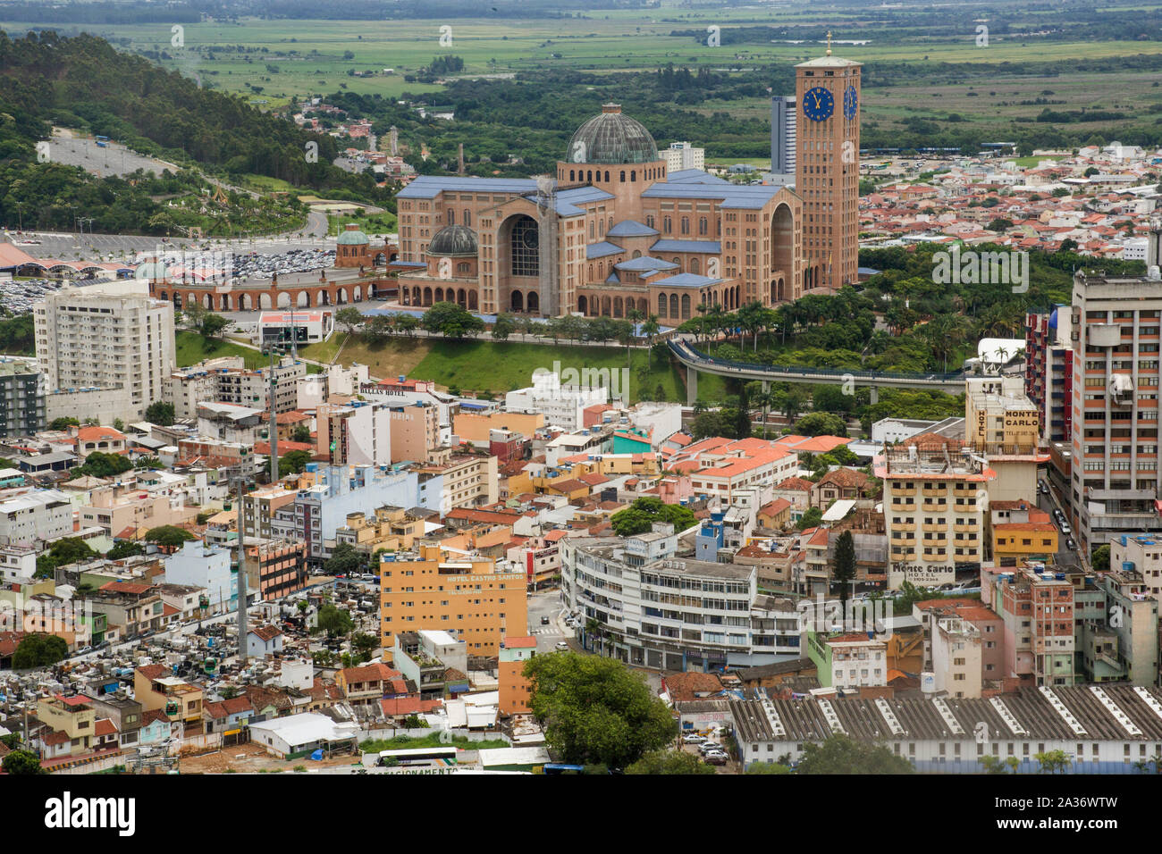 Aparecida, São Paulo, Brazil - January 13, 2016: Aerial view of ...