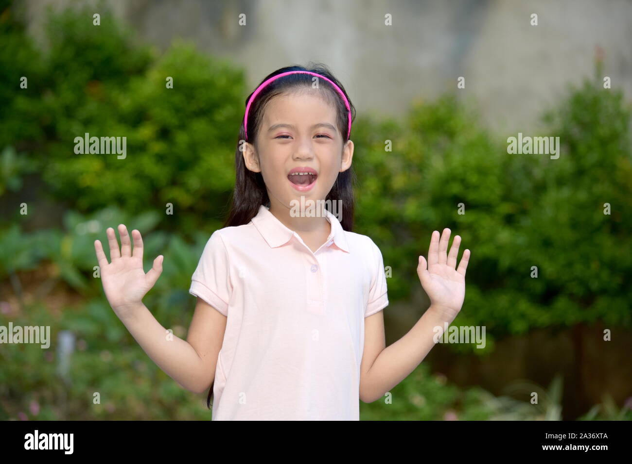 An A Surprised Girl Child Stock Photo - Alamy