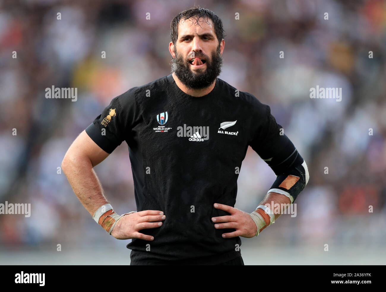 New Zealand's Samuel Whitelock during the 2019 Rugby World Cup Pool B ...