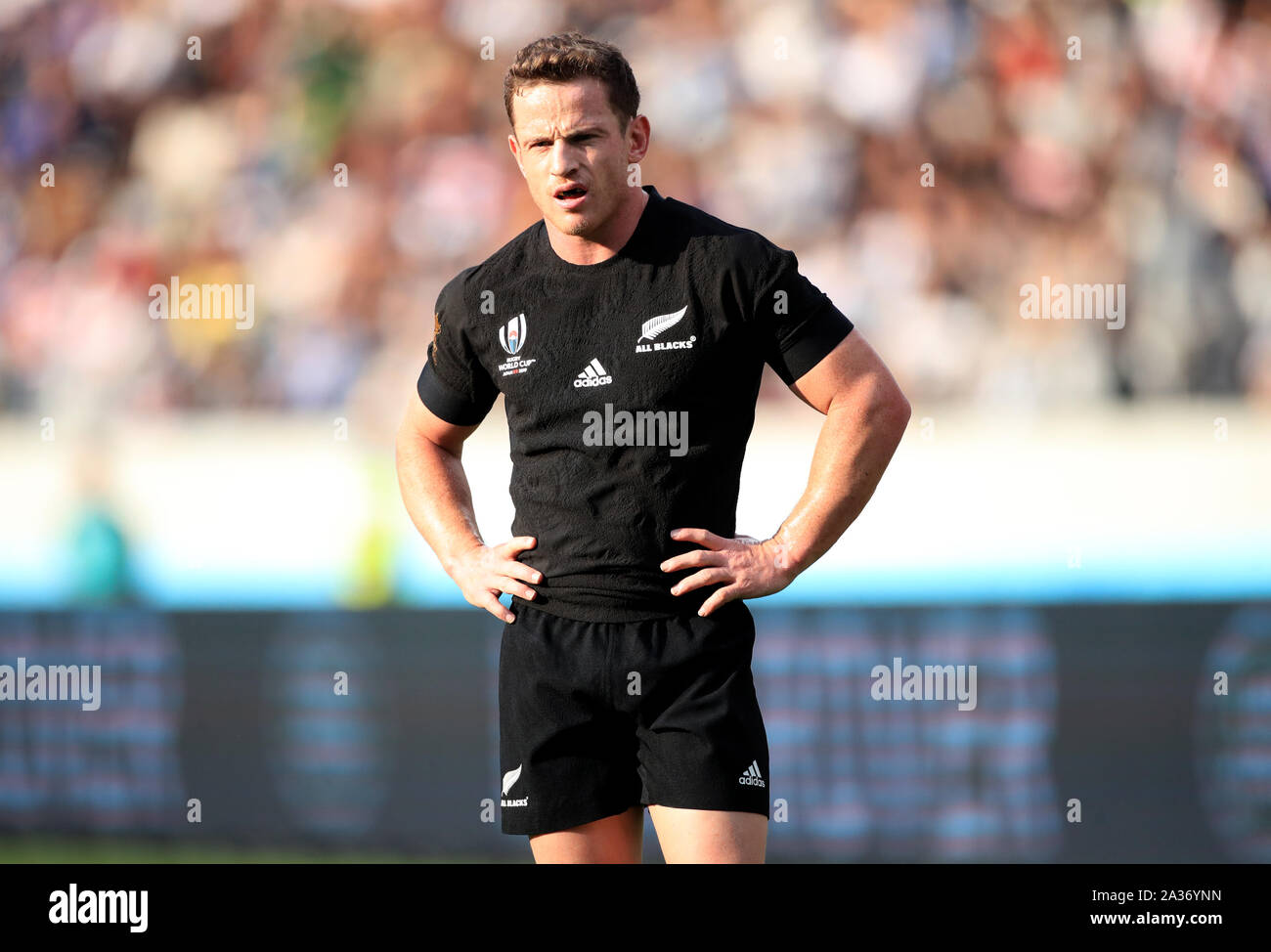 New Zealand's Brad Weber during the 2019 Rugby World Cup Pool B match ...
