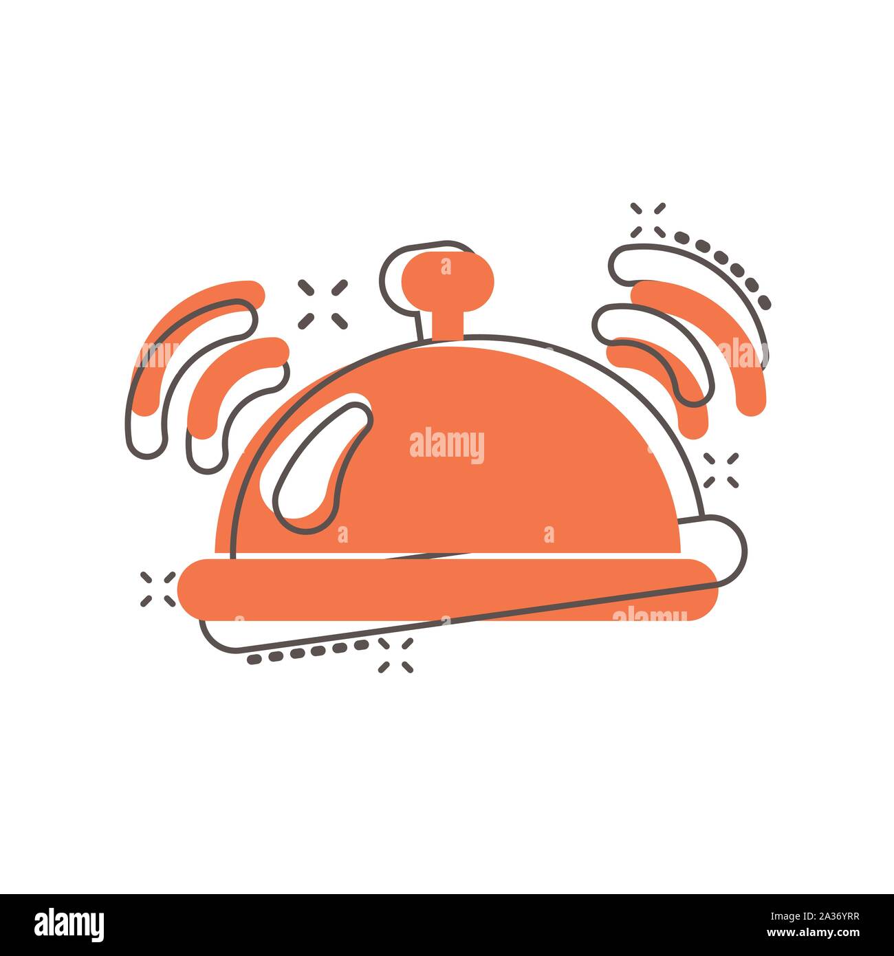 Vector cartoon bell icon in comic style. Alarm bell concept ...
