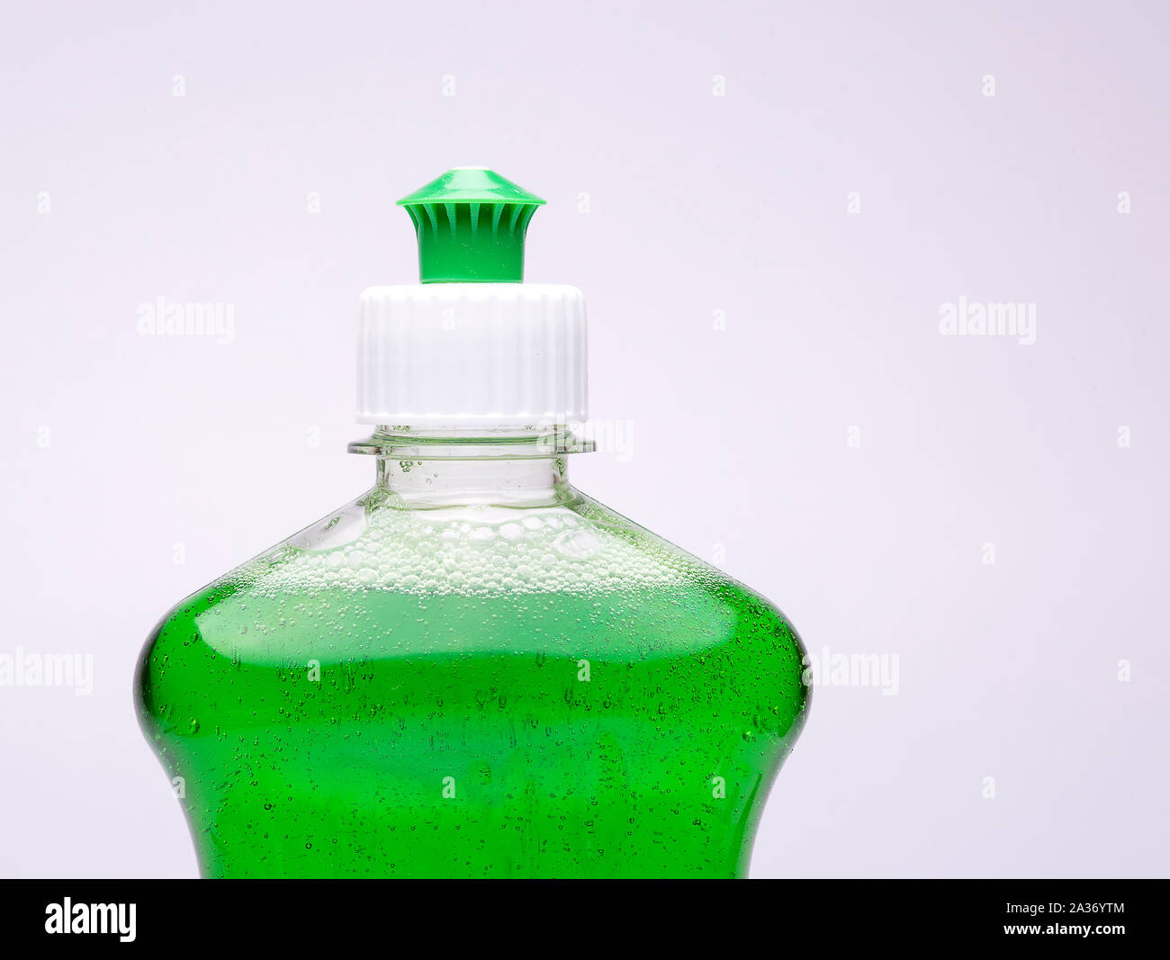 Closeup of a cleaning liquid detergent bottle in white background Stock ...