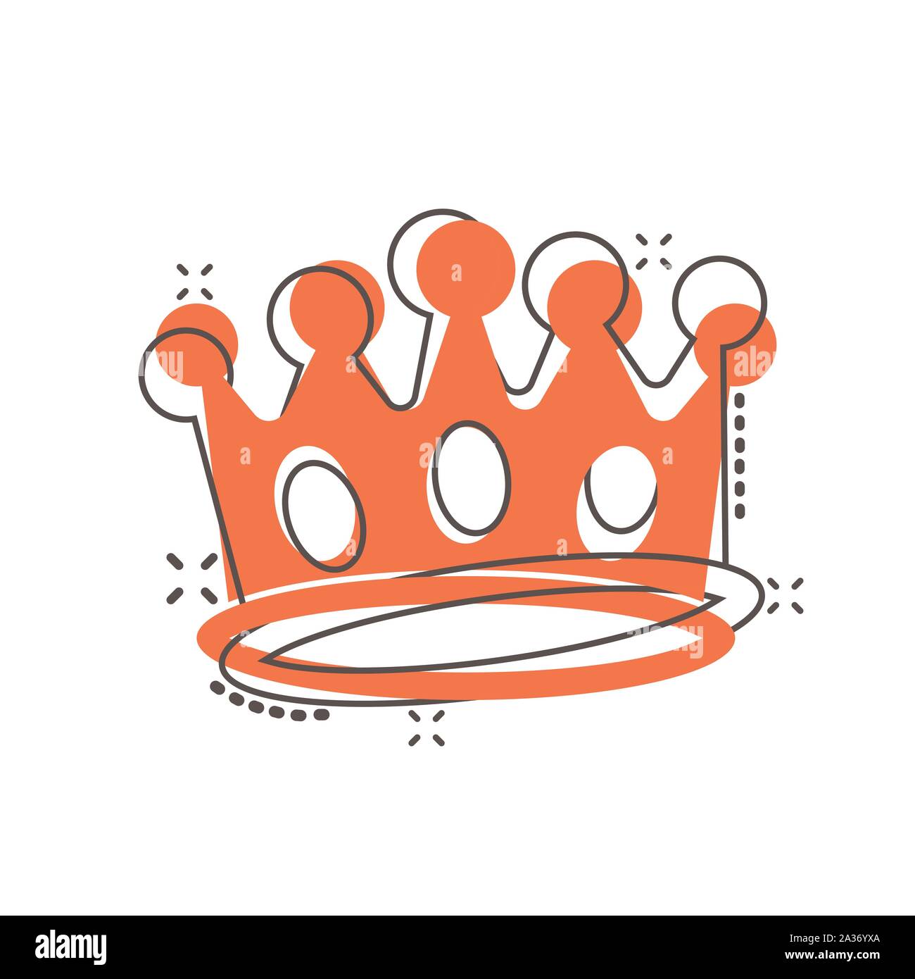 Vector cartoon crown diadem icon in comic style. Royalty crown ...