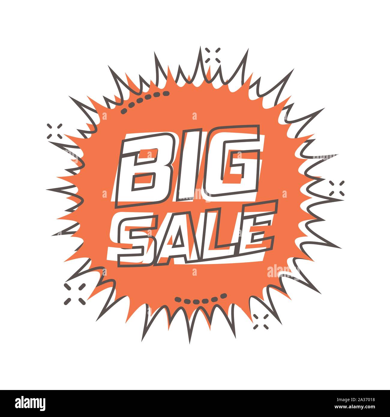 Vector cartoon discount sticker icon in comic style. Sale tag ...