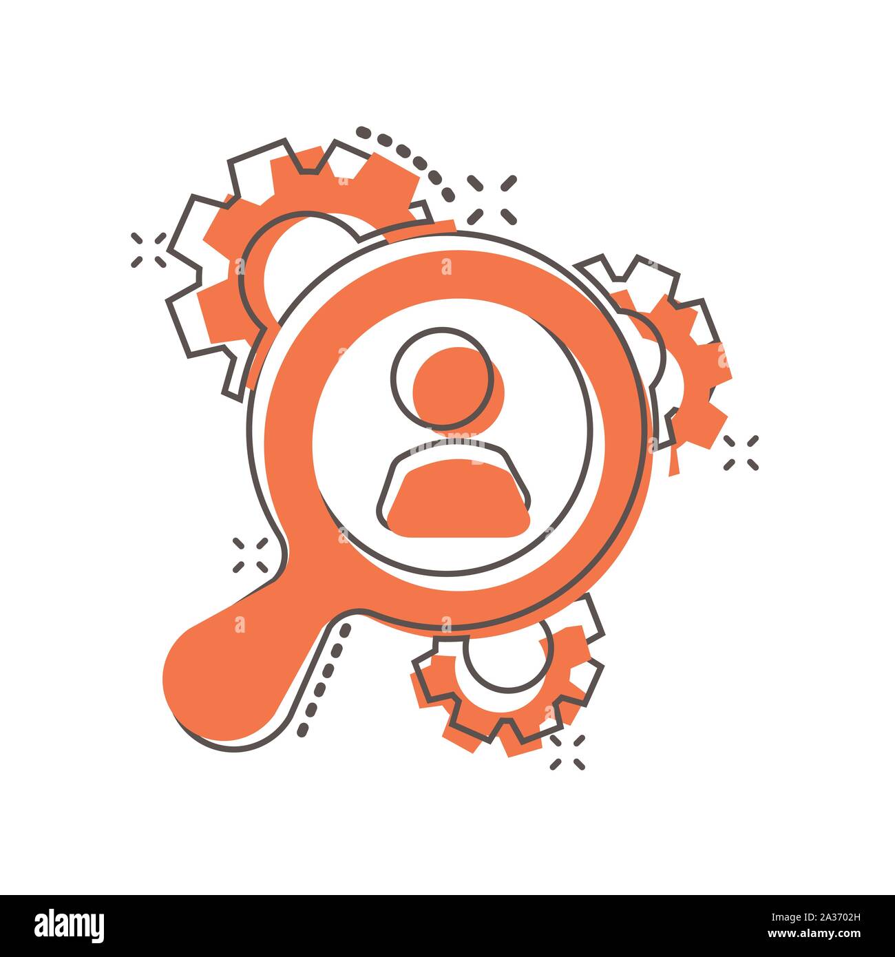 Vector cartoon human resources, recruitment, HR management icon in ...