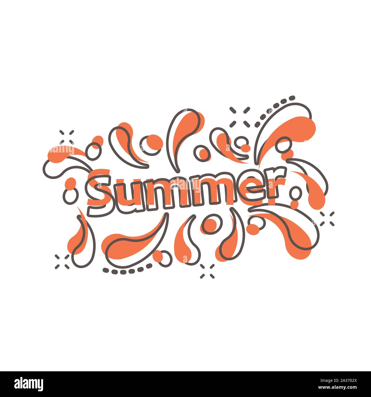 Summer splash spray vector icon in comic style. Summertime illustration ...