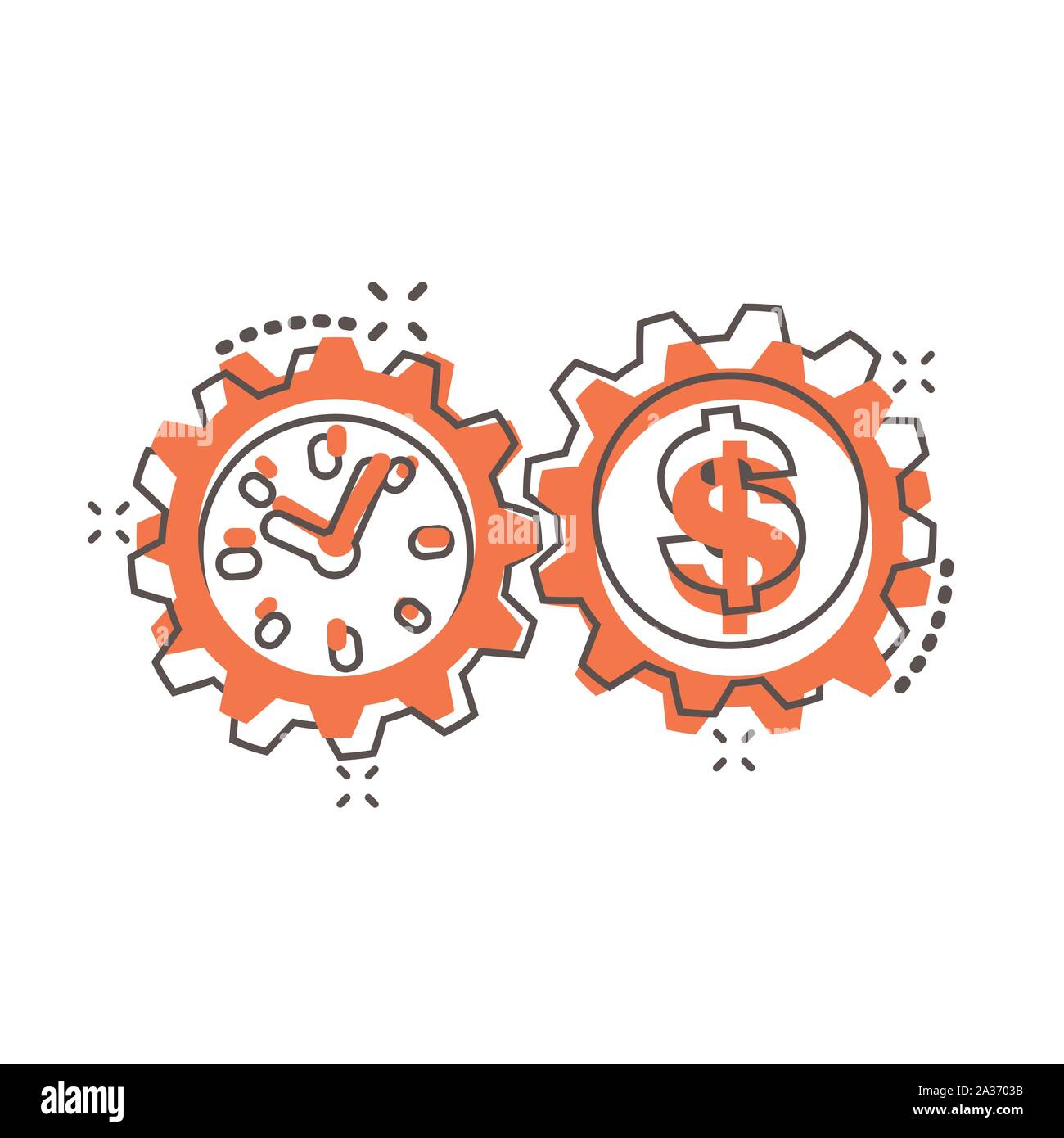 Vector cartoon business and finance management icon in comic style ...