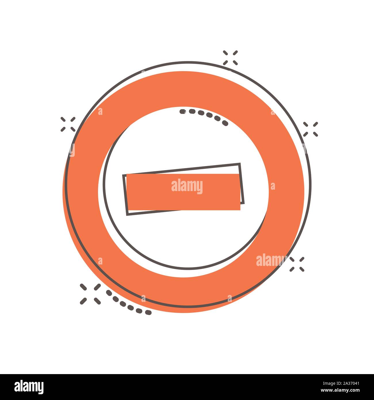 Vector cartoon stop sign icon in comic style. Danger symbol concept ...