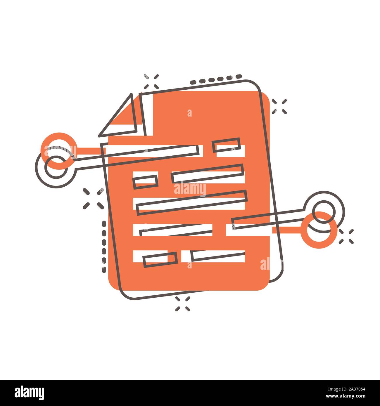 Vector cartoon document paper icon in comic style. Terms sheet concept ...