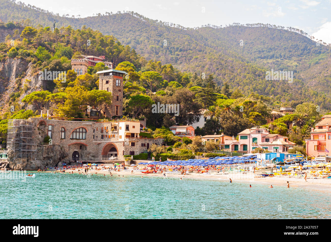 Monterosso Al Mare, Italy - September 02, 2019: The beach full of ...