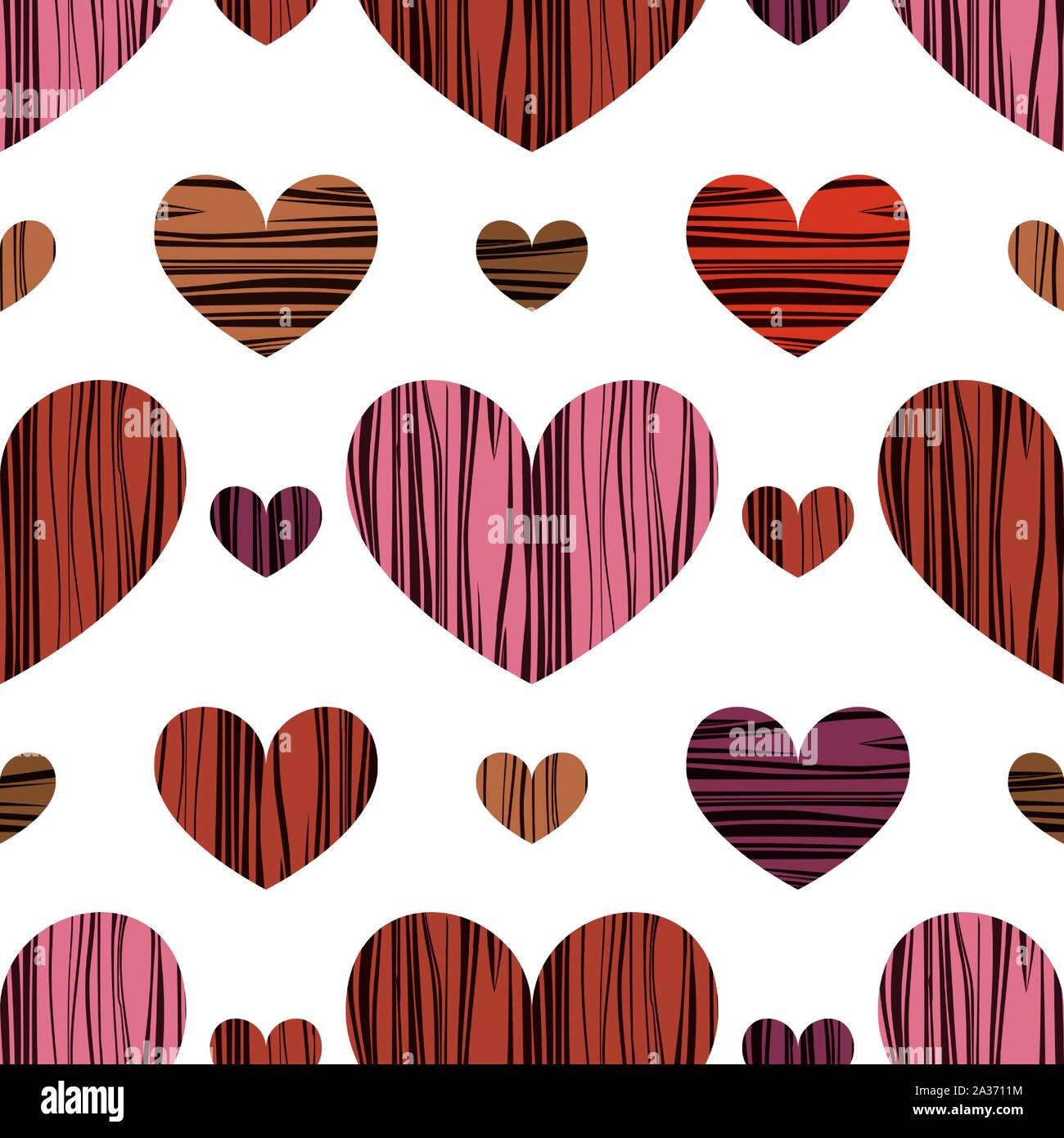 Multicolor hearts. Vector illustration. Seamless pattern background ...