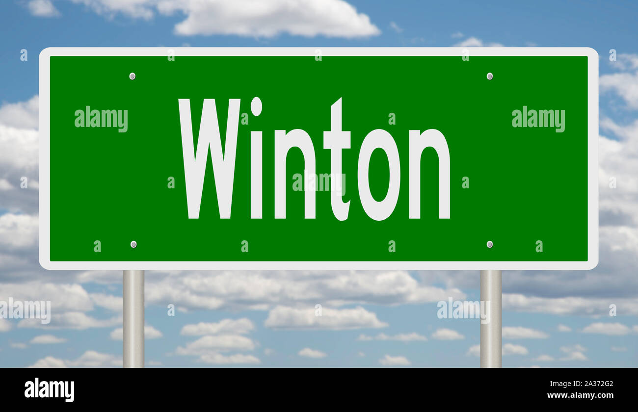 Rendering of a green 3d highway sign for Winton Queensland Stock Photo ...