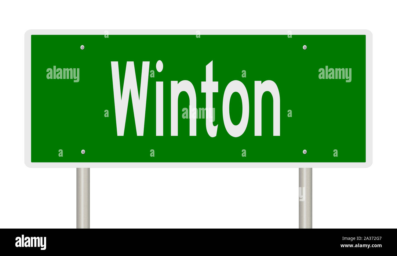 Rendering of a green 3d highway sign for Winton Queensland Stock Photo ...