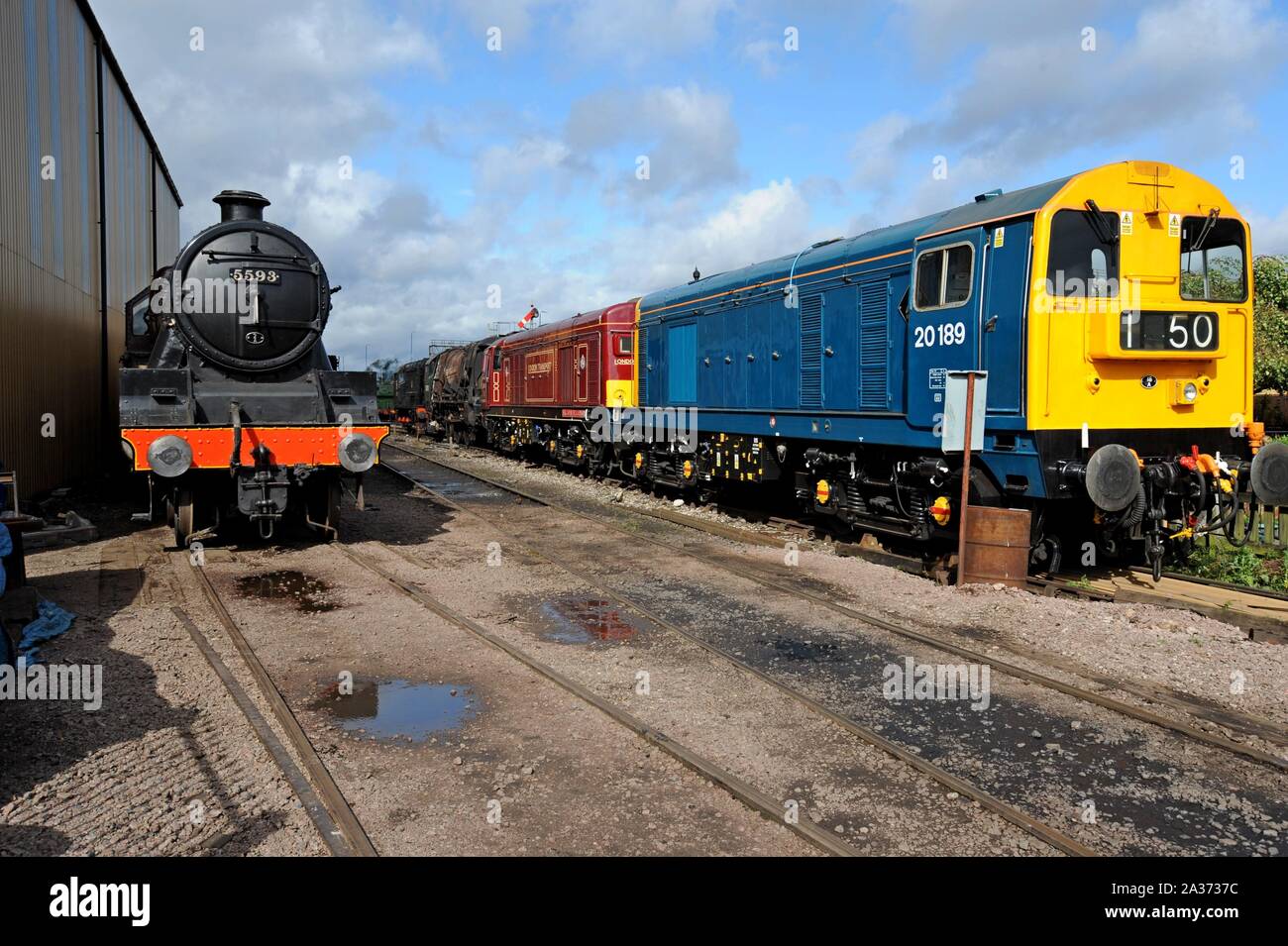 Class 20 classic heritage diesel locomotives and 5593 LMS Jubilee class ...