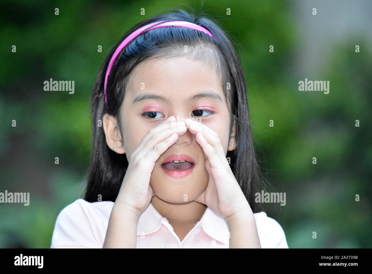 A Girl Child Shouting Stock Photo - Alamy