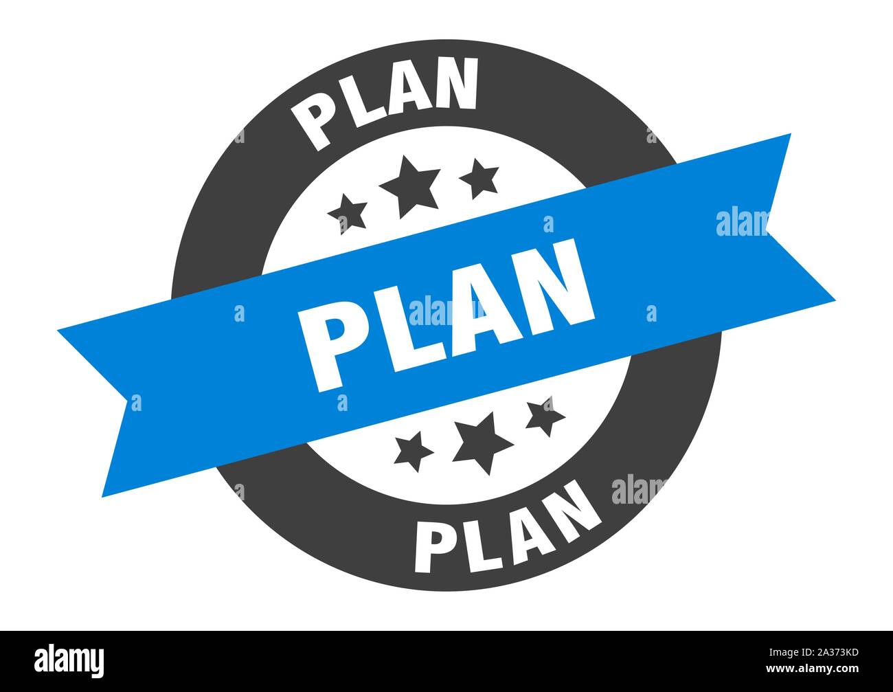 plan sign. plan blue-black round ribbon sticker Stock Vector Image ...