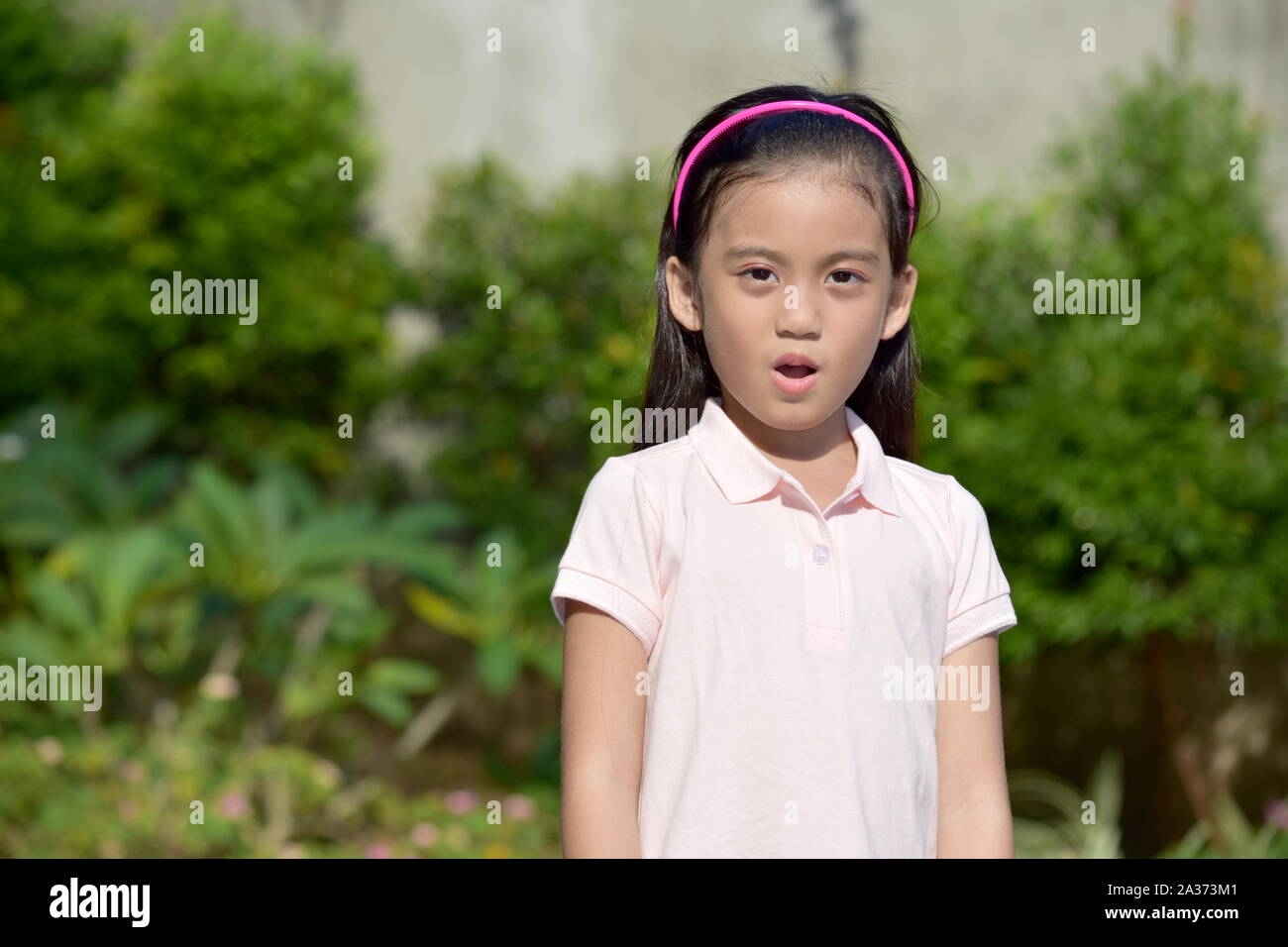 An A Confused Female Tween Stock Photo - Alamy