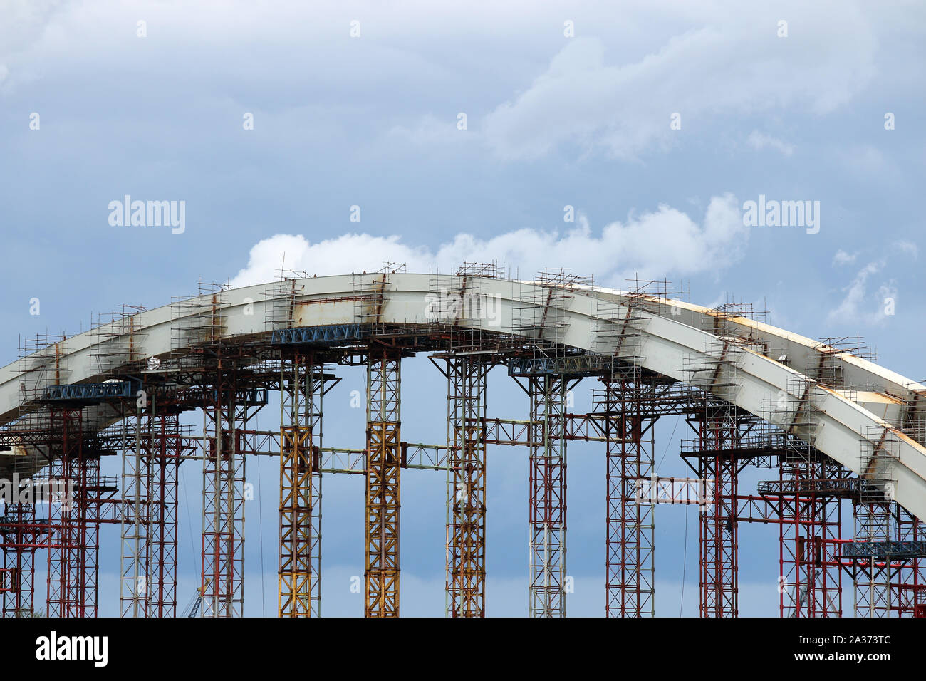 New bridge arc construction site Stock Photo - Alamy