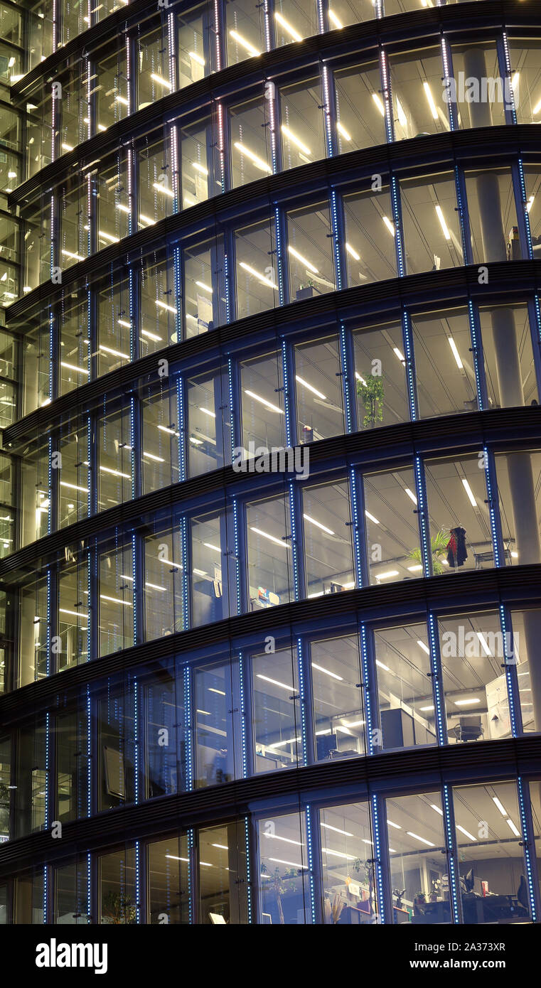 Lighted office modern office building hi-res stock photography and ...