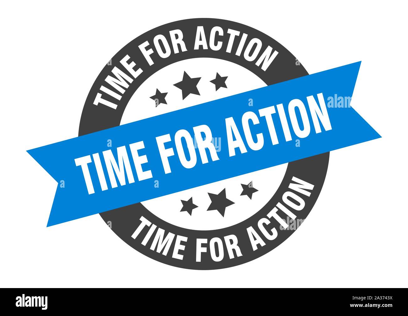 Time action ribbon label hi-res stock photography and images - Alamy