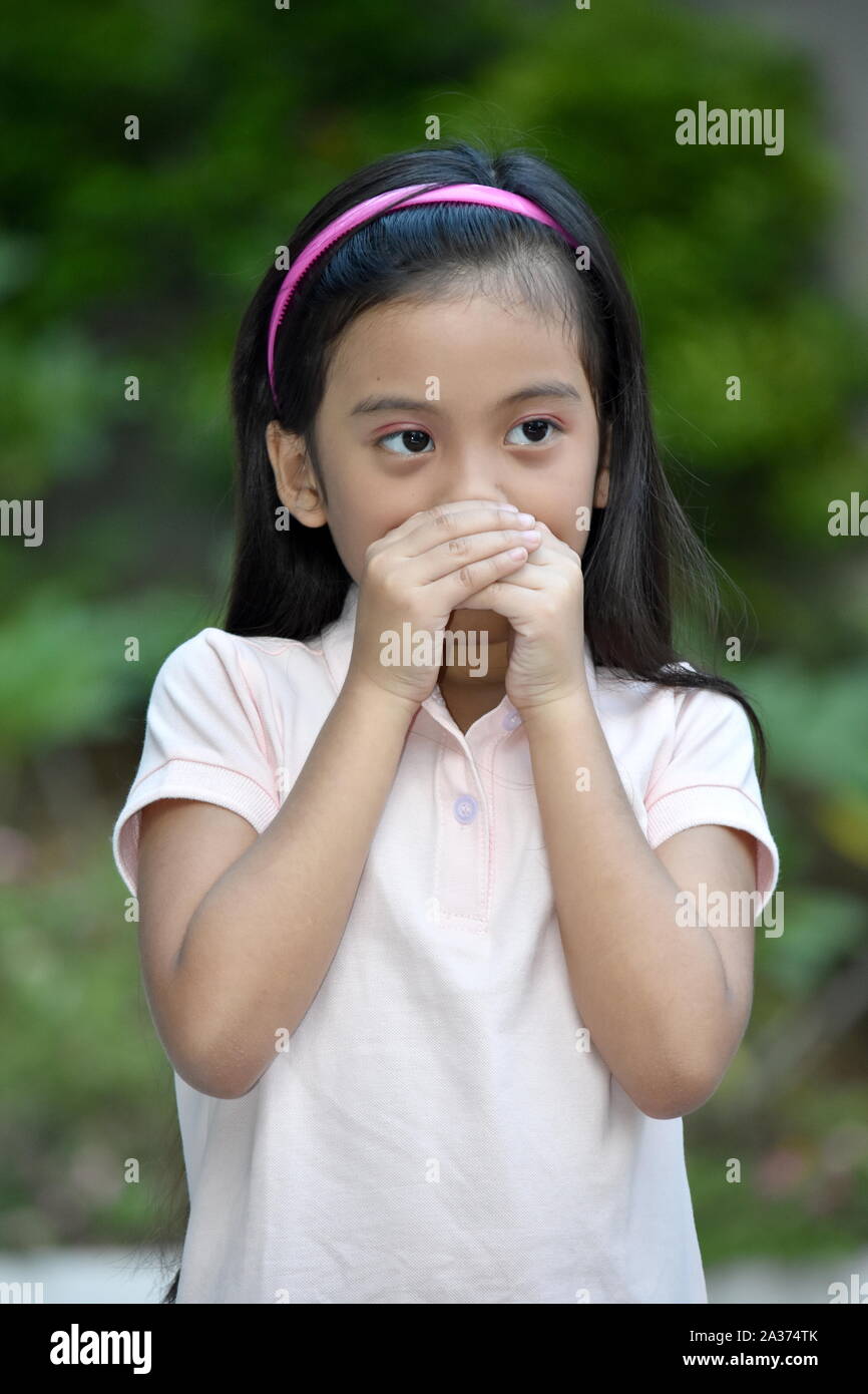 An A Quiet Girl Child Stock Photo - Alamy