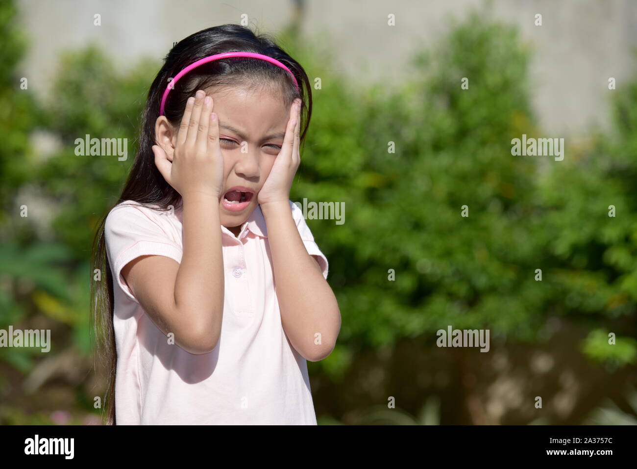 An Anxious Beautiful Diverse Person Stock Photo - Alamy