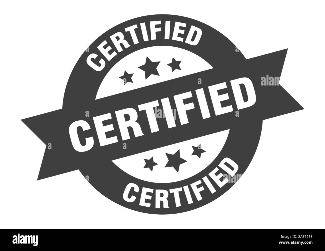 certified sign. certified black round ribbon sticker Stock Vector Image ...