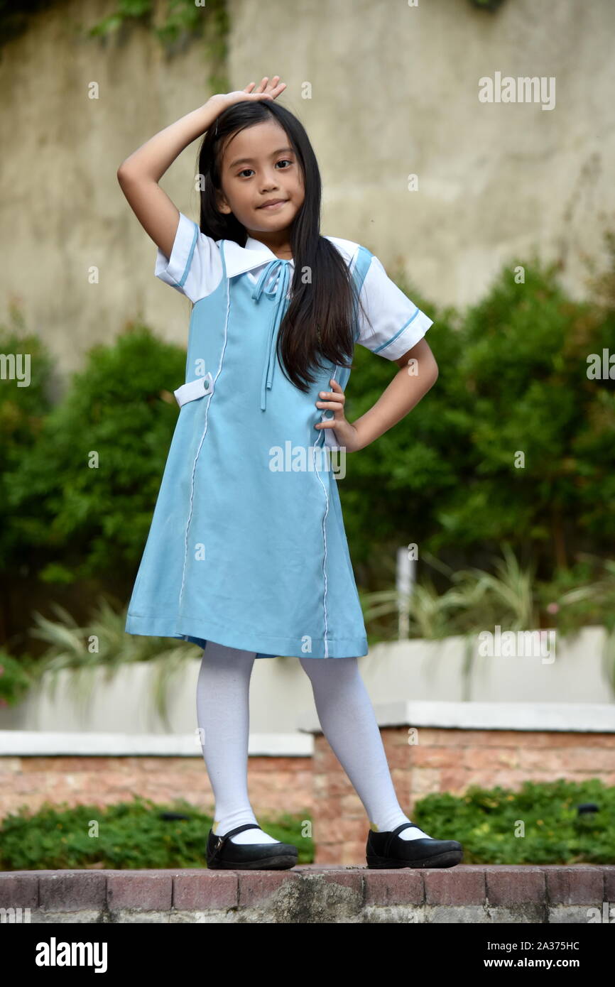 An A Female Student Posing Stock Photo - Alamy