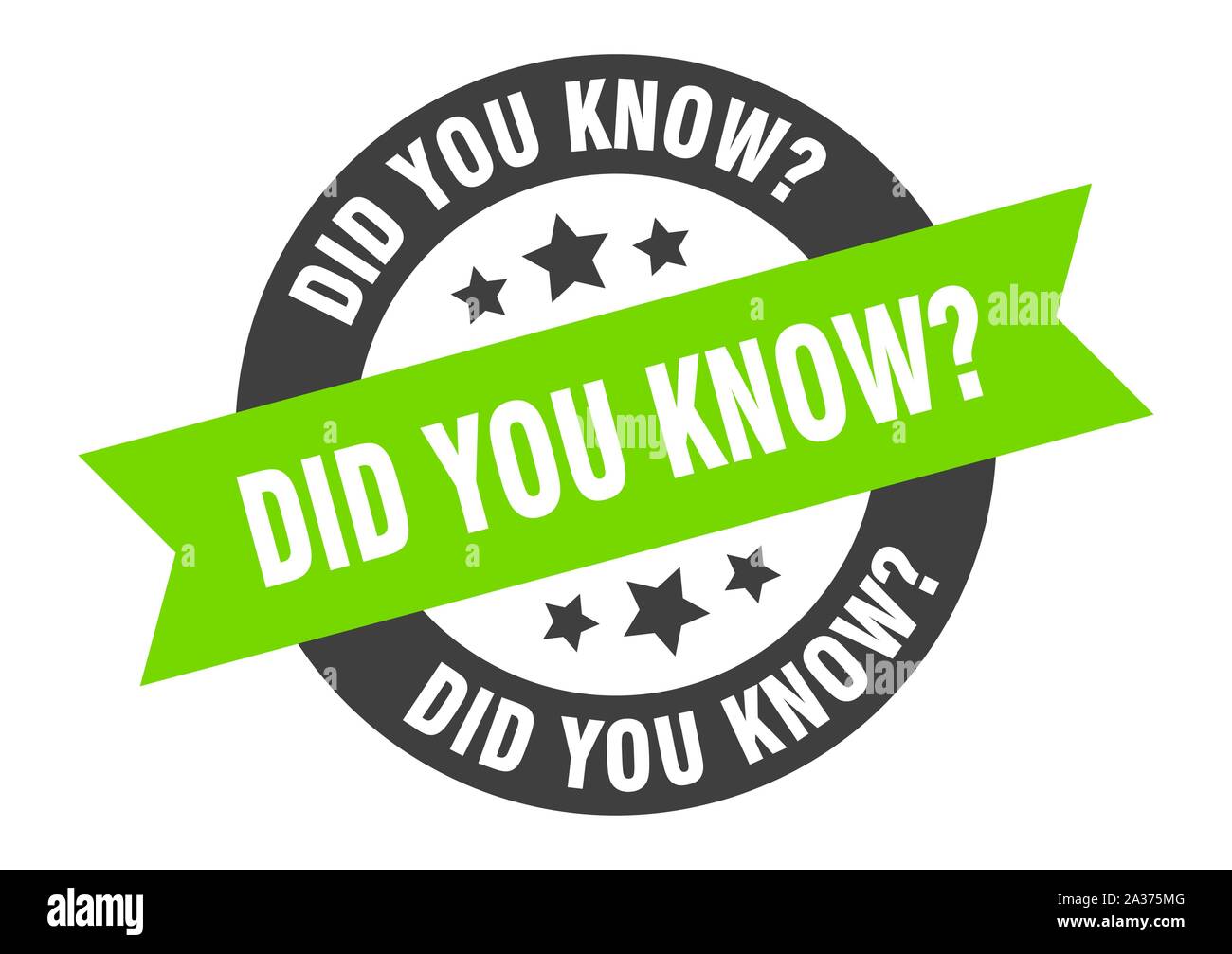 did you know sign. did you know black-green round ribbon sticker Stock ...