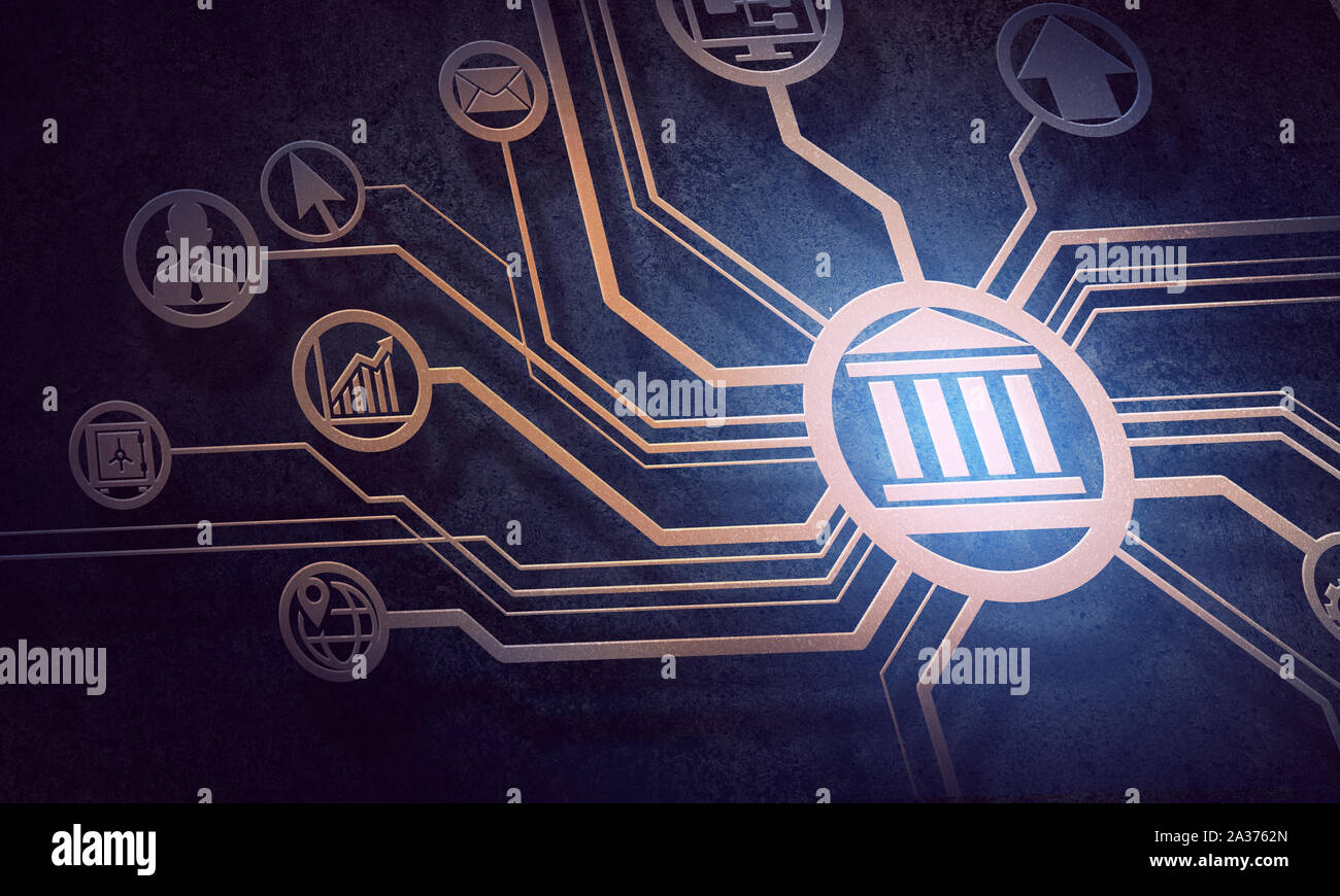 Digital background with social interaction and connection concept Stock ...