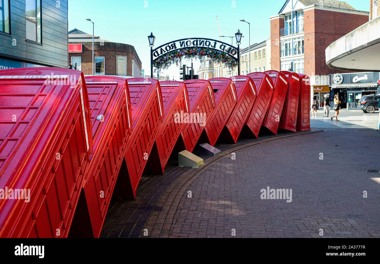 Public art london telephone box hi-res stock photography and images - Alamy