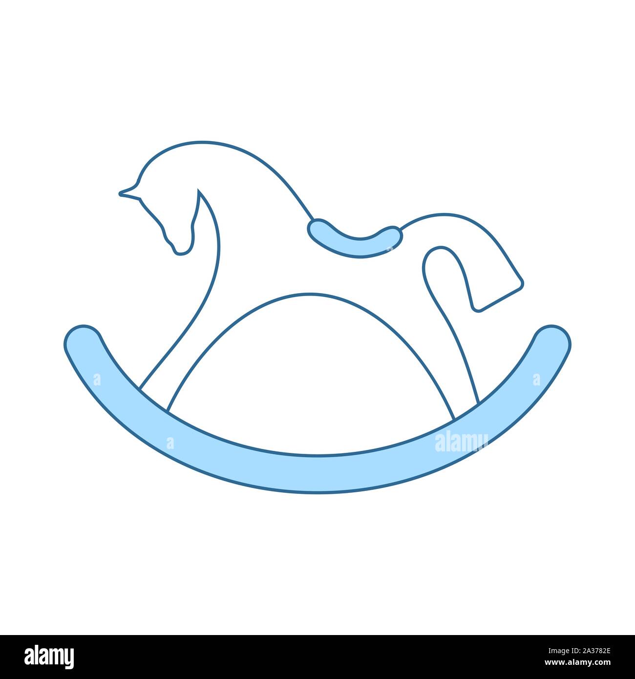 Rocking Horse Icon. Thin Line With Blue Fill Design. Vector ...