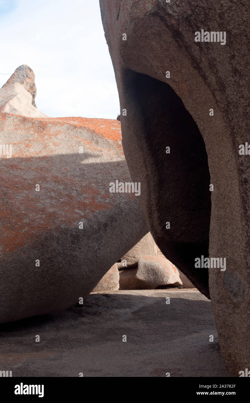 Kangaroo Island Australia, weather sculpted granite boulders at the ...