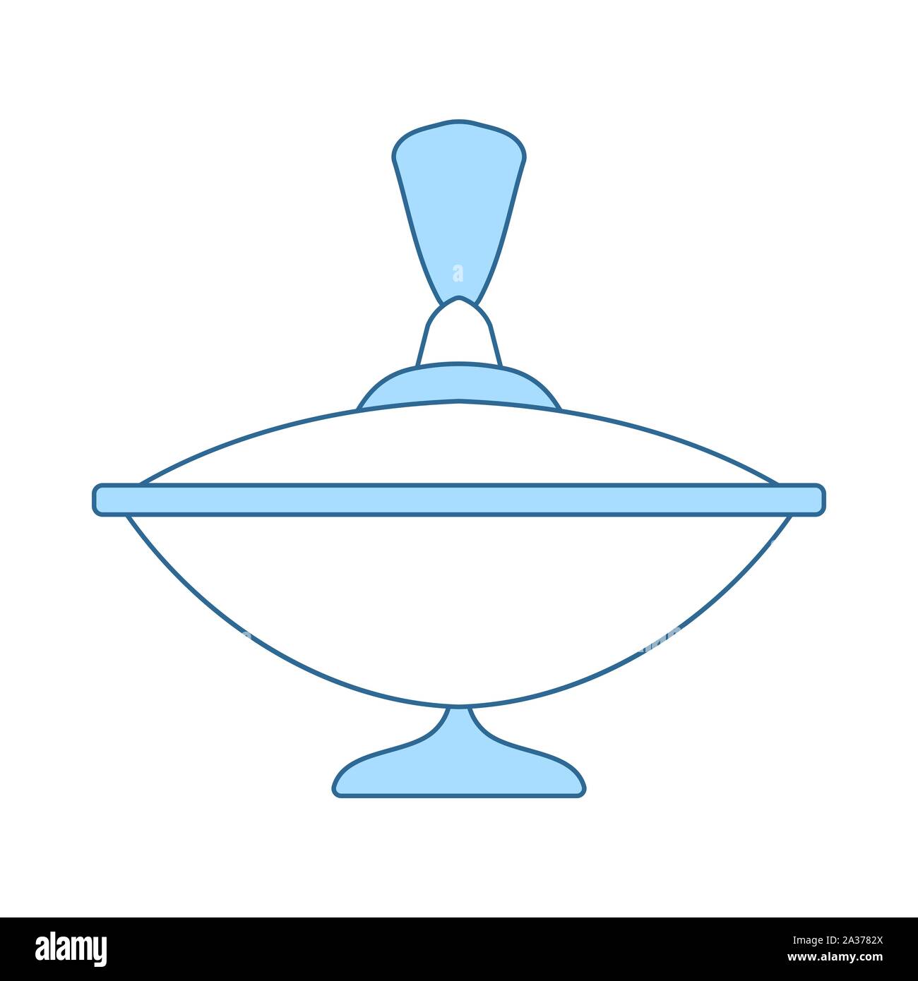 Peg-Top Icon. Thin Line With Blue Fill Design. Vector Illustration ...