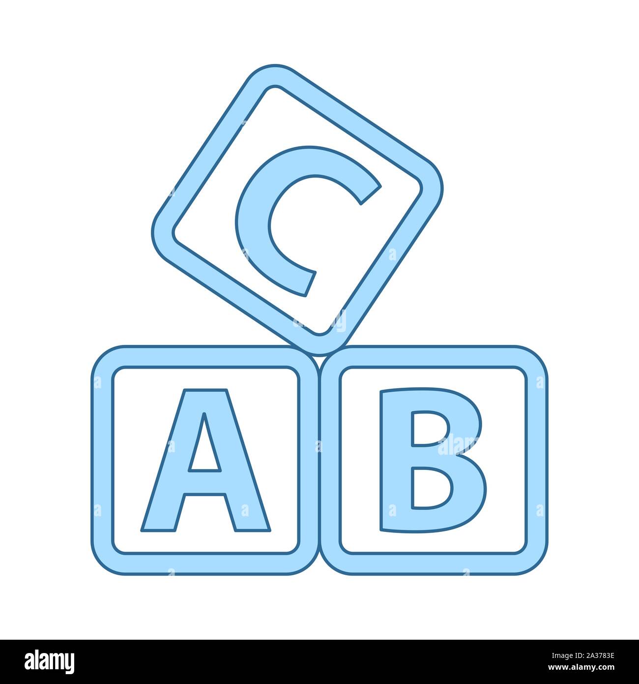 Box Of Bricks Icon. Thin Line With Blue Fill Design. Vector ...