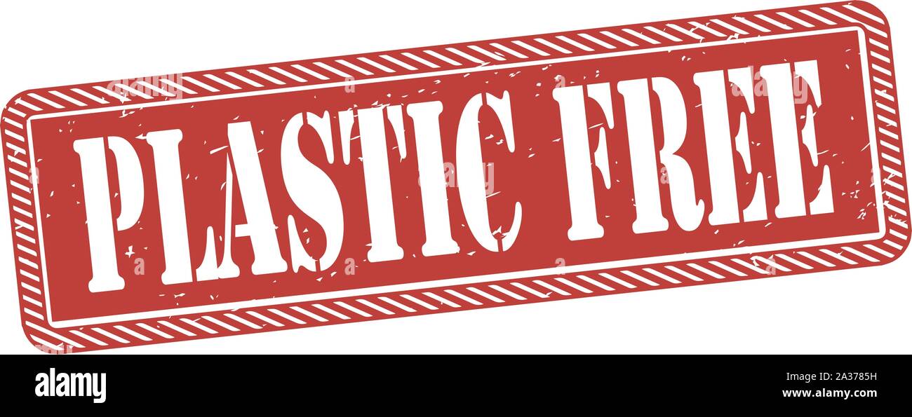 Plastic free sign or stamp on white background, vector illustration ...