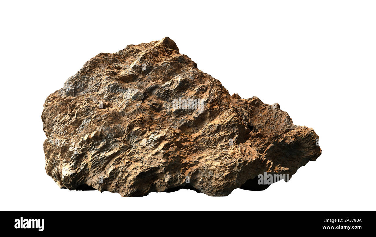 natural brown stone isolated on white background Stock Photo - Alamy