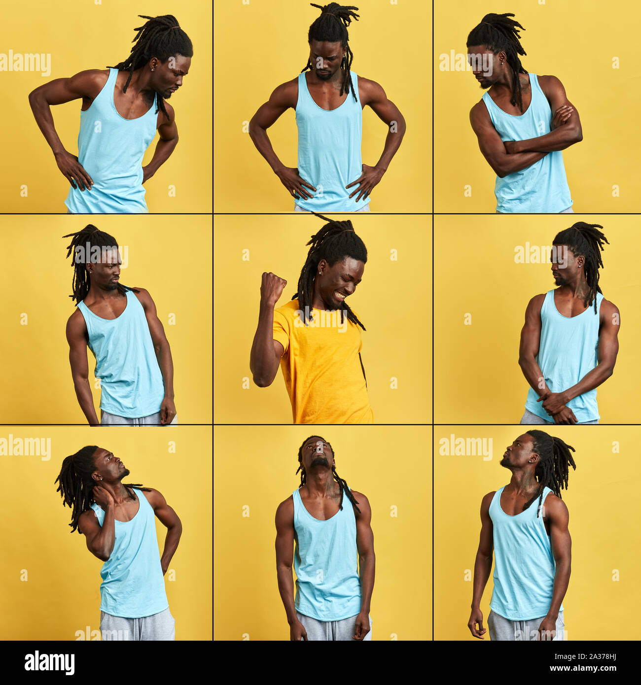 collage of different human facial expressions, emotions and feelings of ...